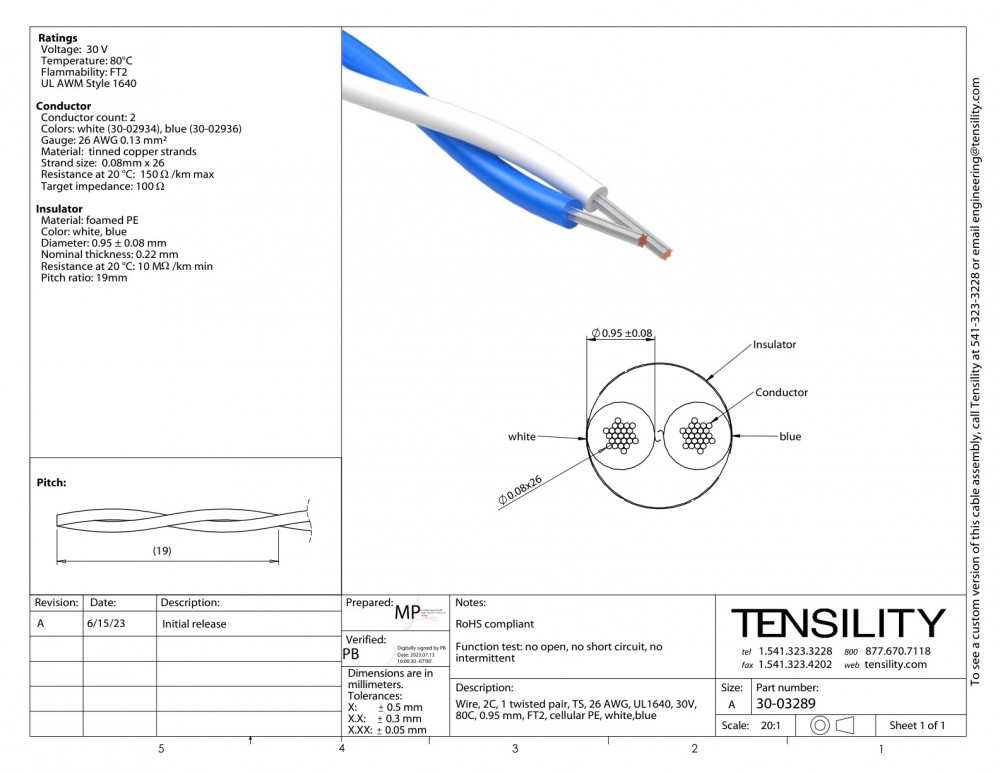 Tensility International 30-03289 product drawing