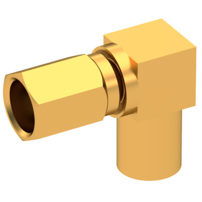 SSMC / RIGHT ANGLE PLUG FEMALE CRIMP TYPE FOR 2.6/50 D CABLE GOLD for sale