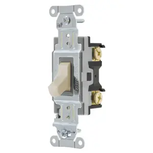 Toggle Switch, 1P, 15A 120/277V AC, Back & Side Wired, Light Almond for sale