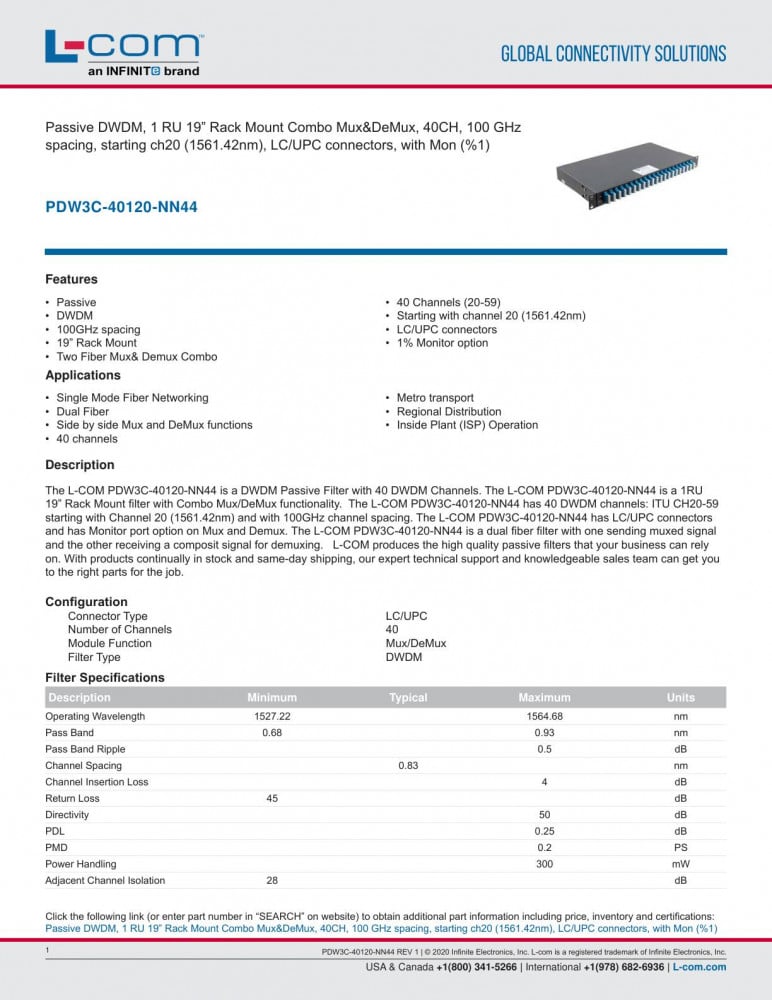 PDW3C-40120-NN44 technical document page 1