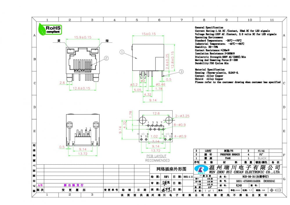 RCH RC02524 technical document preview