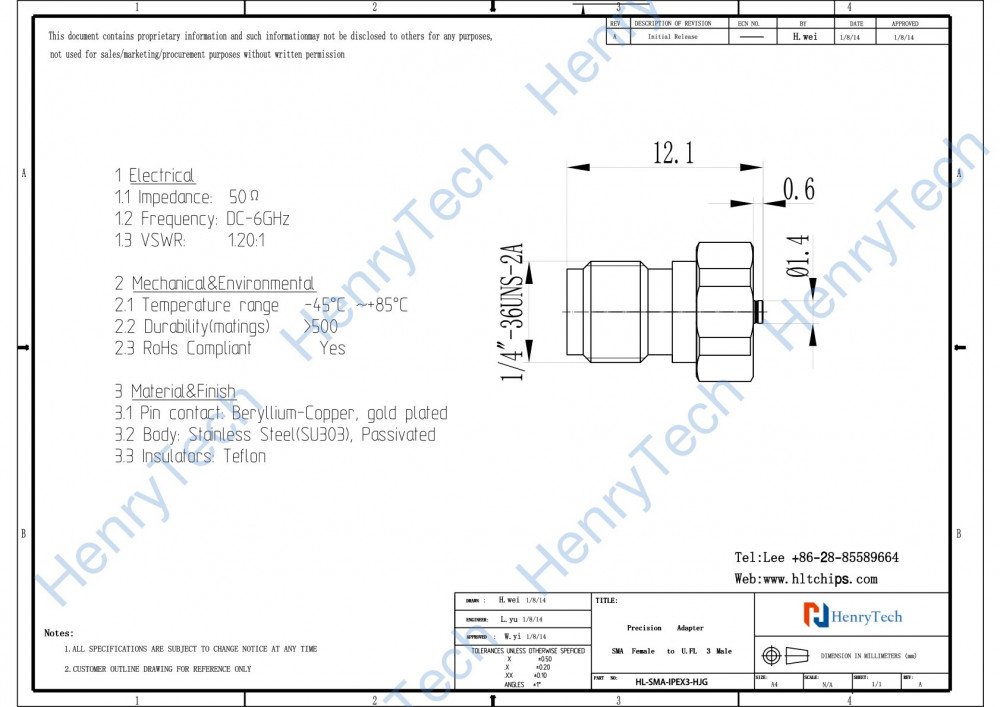 HL-SMA/IPEX3-KJG technical document preview