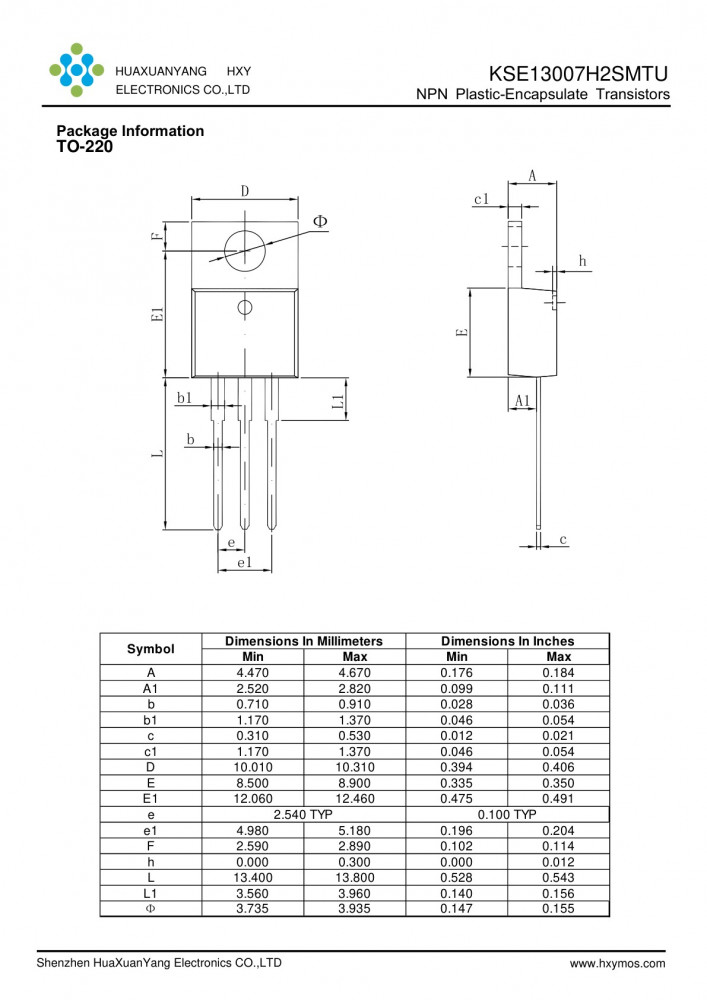 KSE13007H2SMTU-HXY technical document page 3