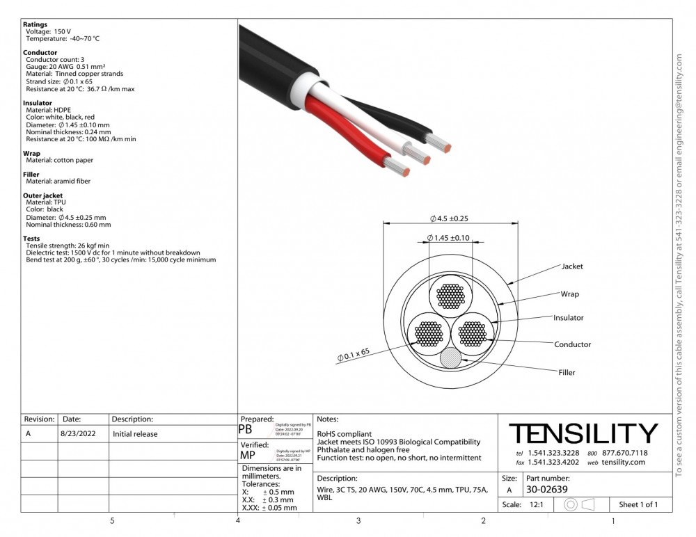 Tensility International 30-02639 product drawing