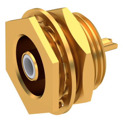 SLB / STRAIGHT JACK RECEPTACLE MALE GOLD RECESSED FRONT MOUNT for sale