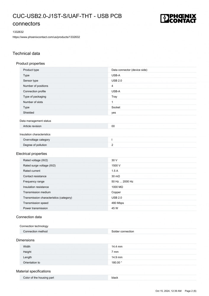 Phoenix Contact 1332632 technical document page 2
