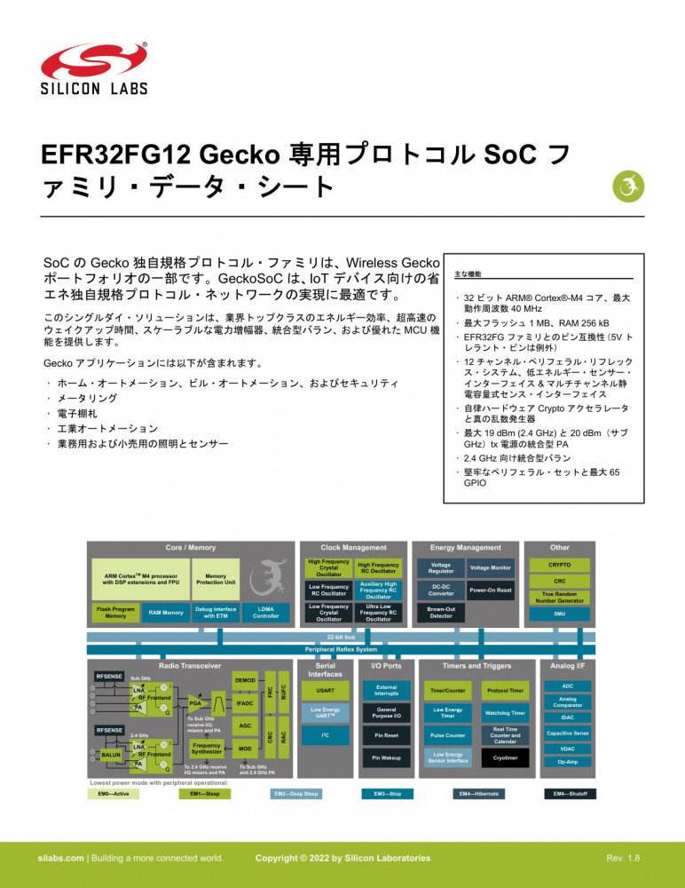 EFR32FG12 datasheet page 1