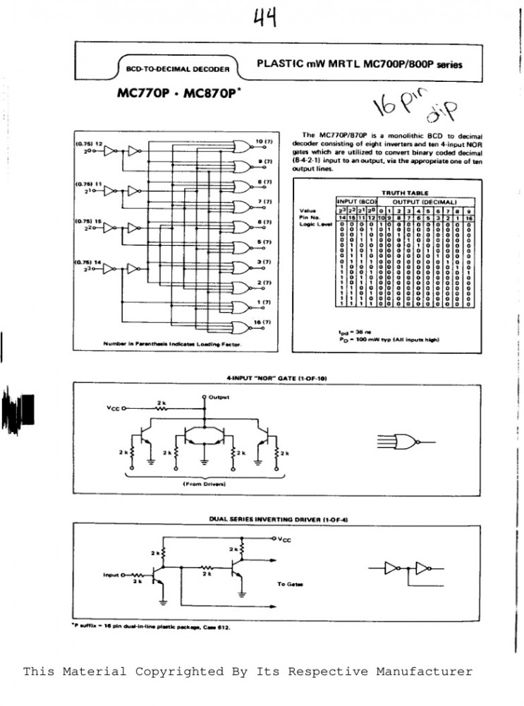 MC870P datasheet page 1