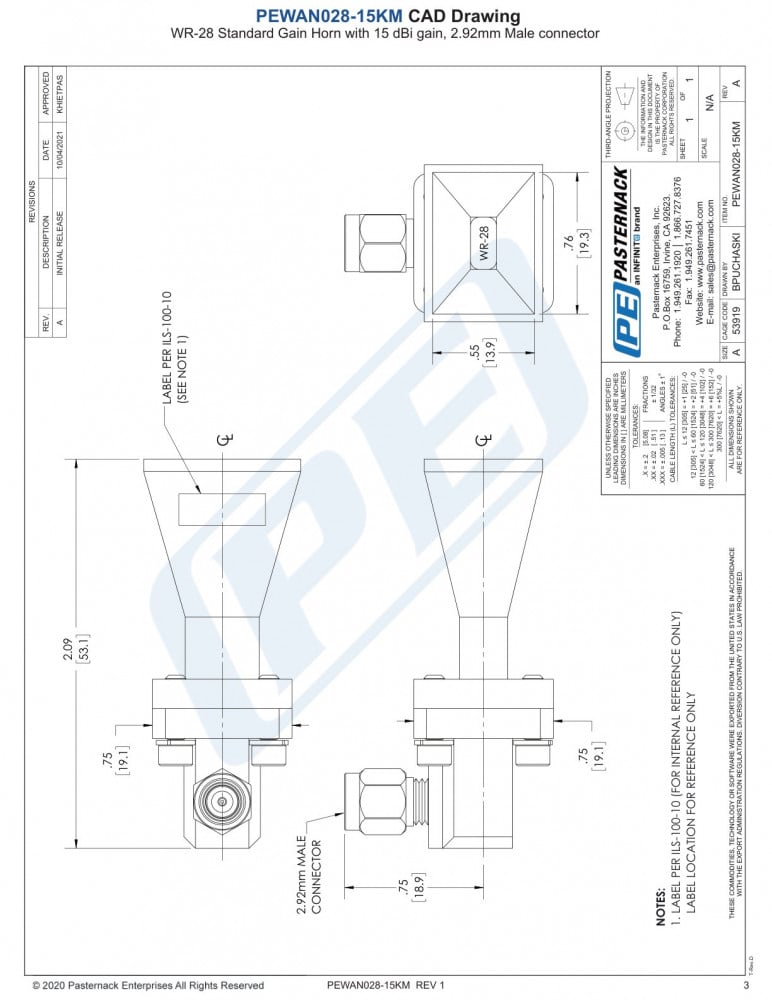 PEWAN028-15KM technical document page 3