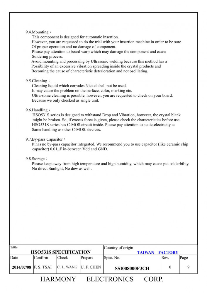 SSI008000F3CH specification page 9