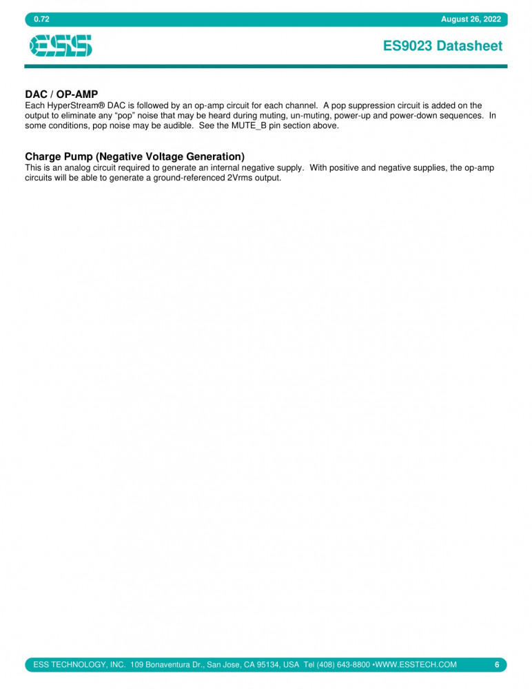 ES9023P datasheet page 6