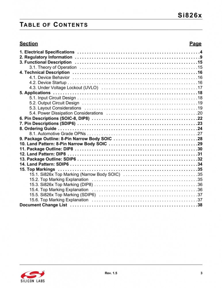 SI826x technical document page 3