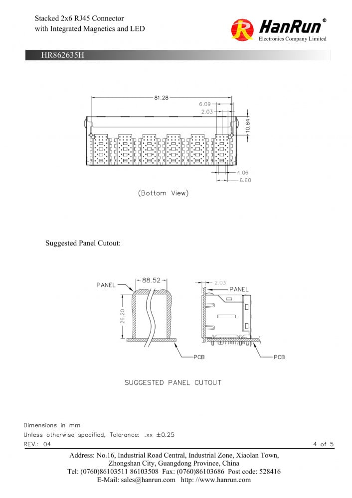 HR862635H datasheet page 4