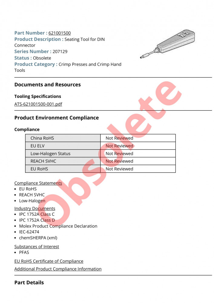 621001500 tooling specification preview, page 1