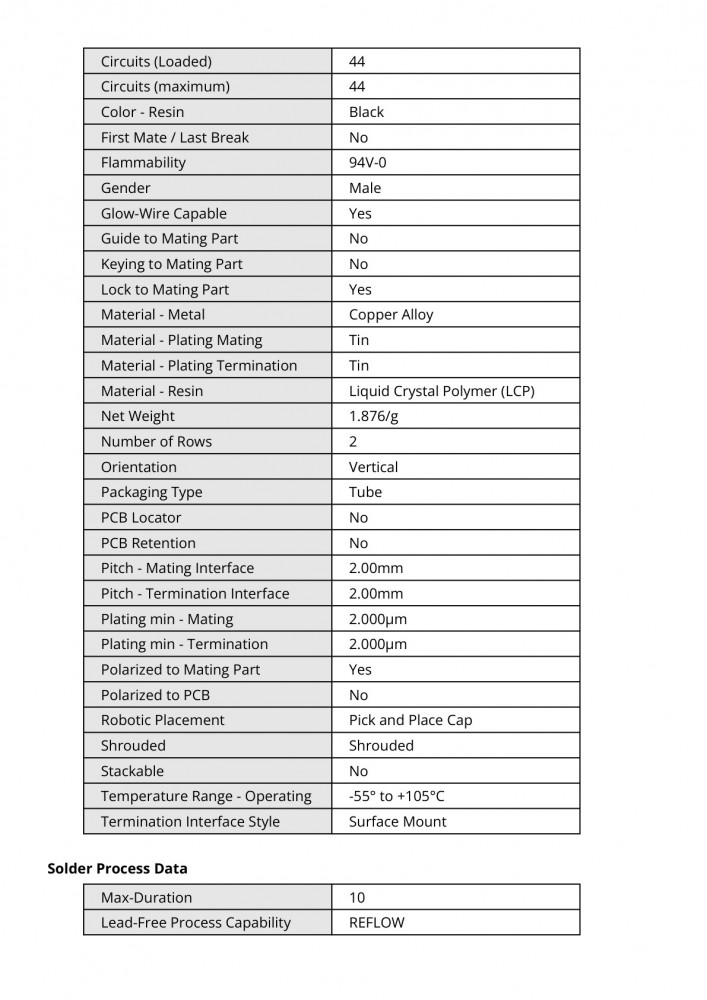 Molex Milli-Grid product specification page 3