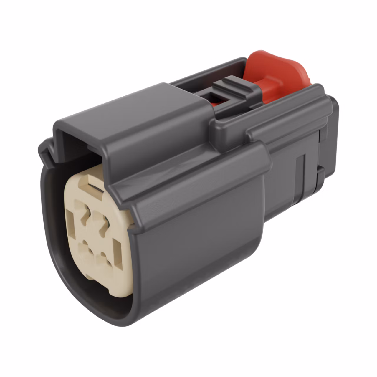 MX150 Mat-Sealed Female Connector Assembly, Dual Row, 4 Circuits, Keying  Option C, with Connector Position Assurance, with Open Lengthened Grommet Cap, Dark Gray for sale