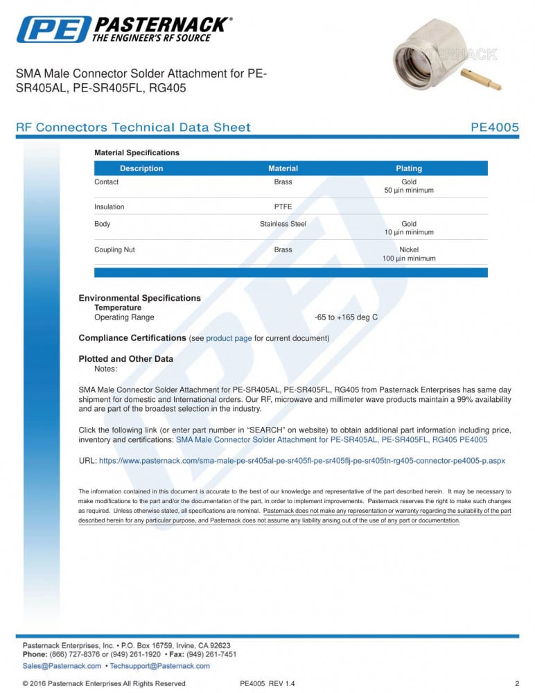 PE4005 technical document page 2