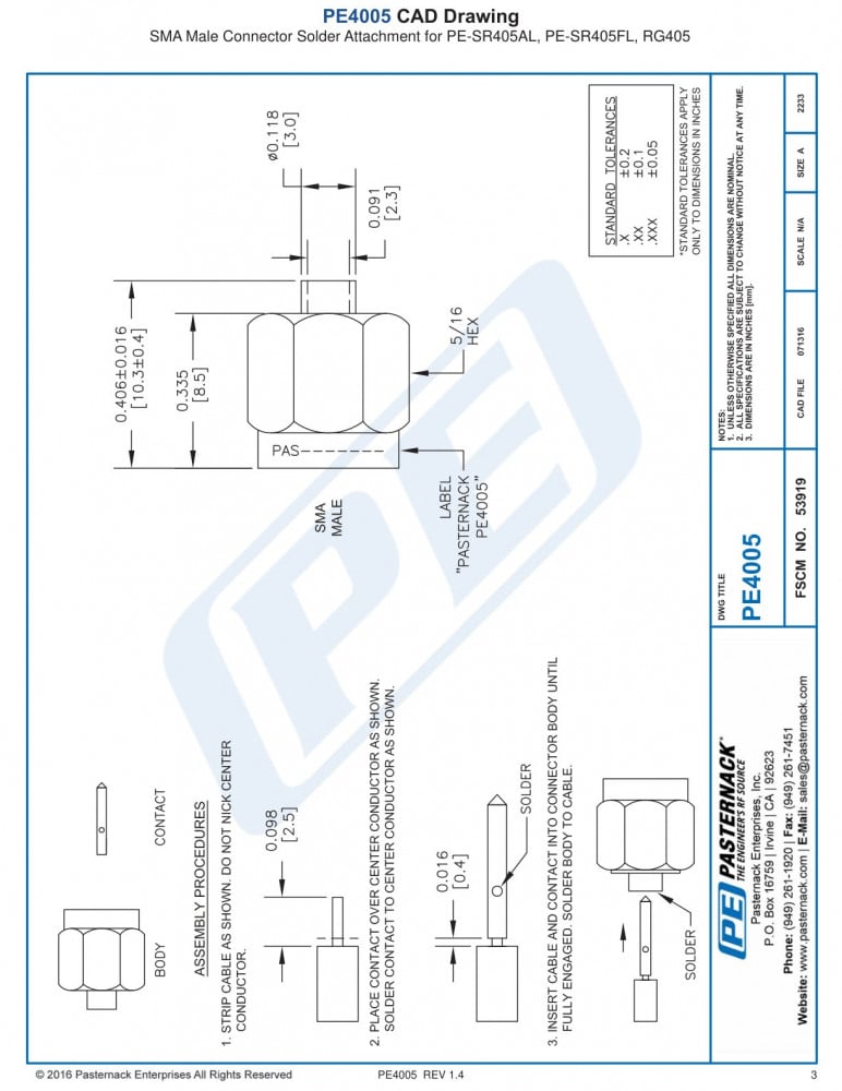 PE4005 technical document page 3