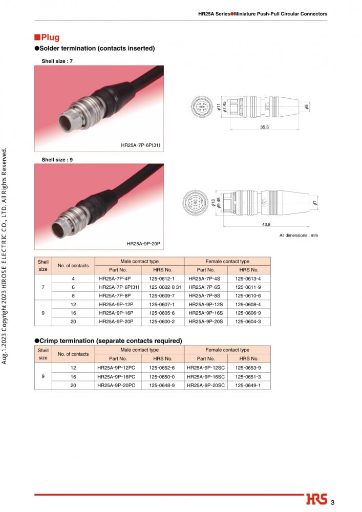 HR25A series datasheet page 3