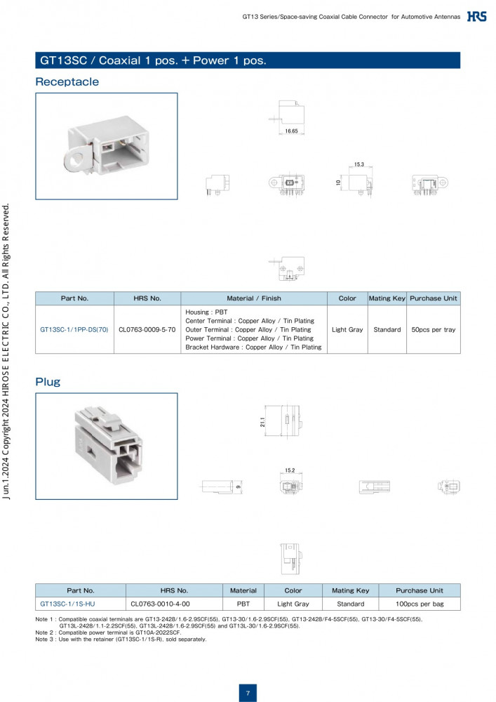 HRS GT13 series document page 7