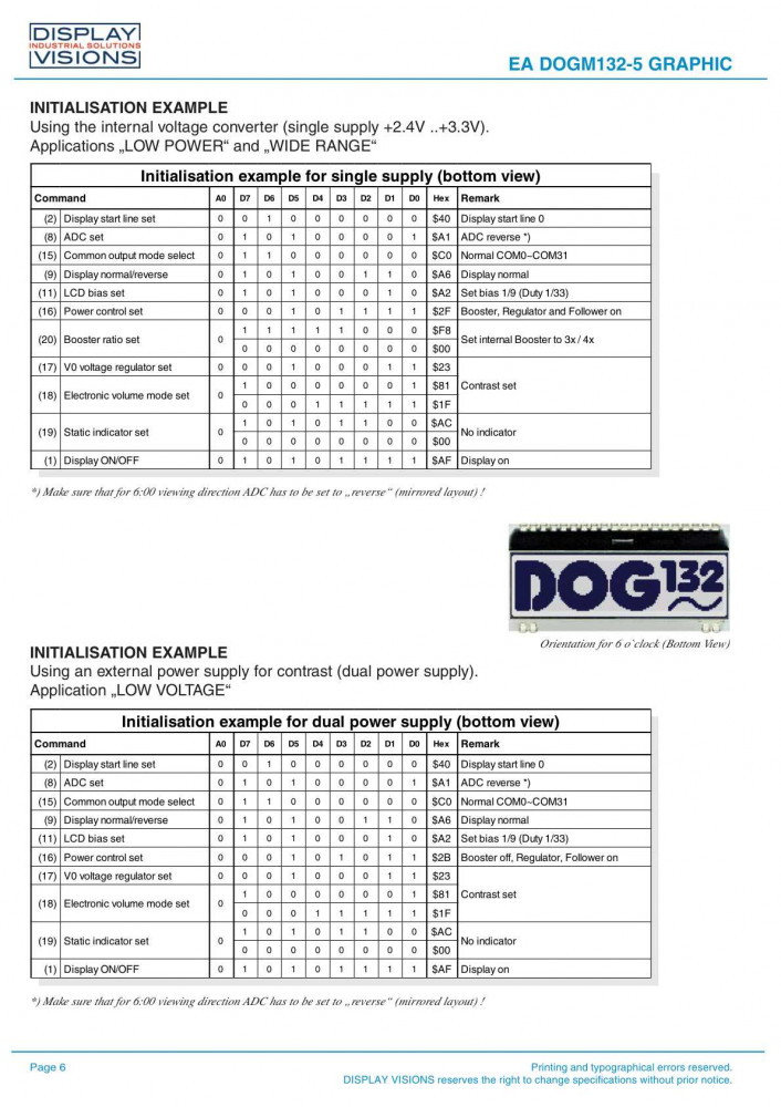 EA DOGM132W-5 documentation page 6