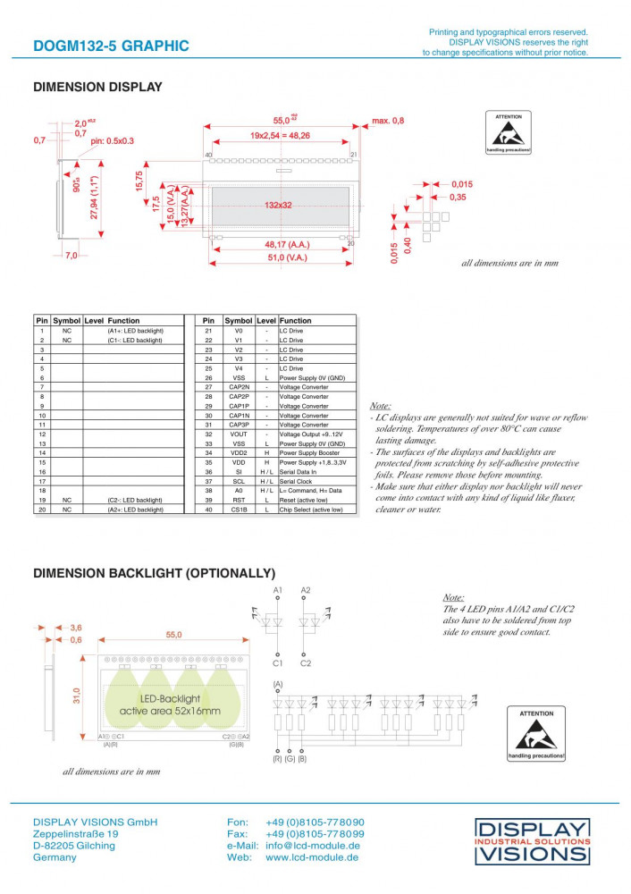 EA DOGM132W-5 documentation page 8