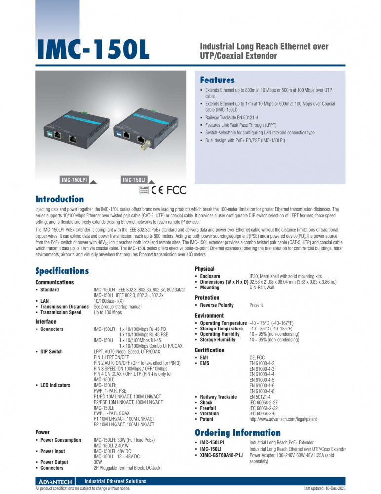 IMC-150LPI technical document page 1