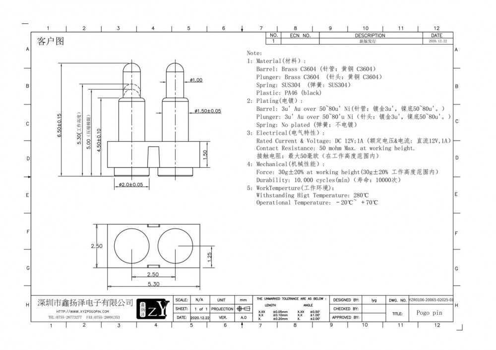 YZR0106-20065-02025-01 packaging page