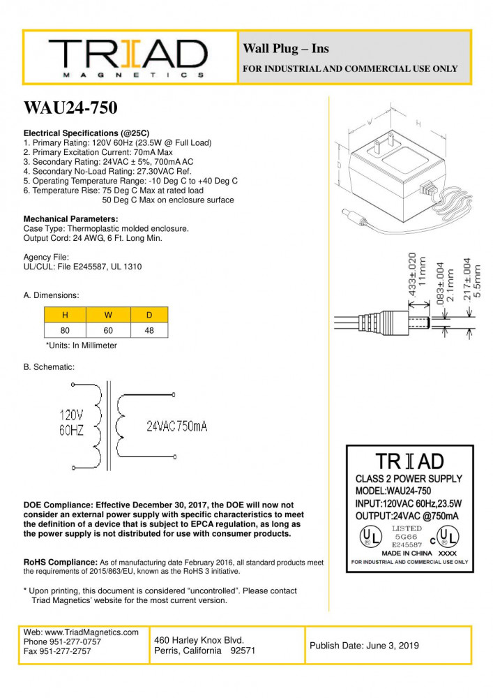 WAU24-750 product documentation image