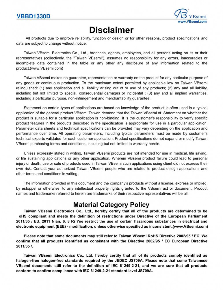 VBBD1330D datasheet page 8