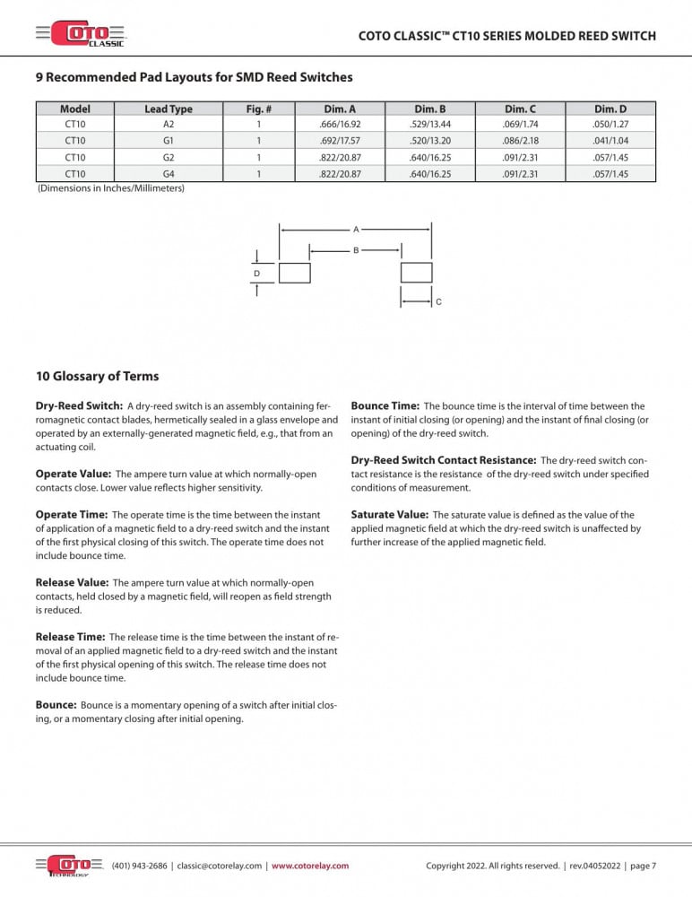 COTO CT10 datasheet page 7