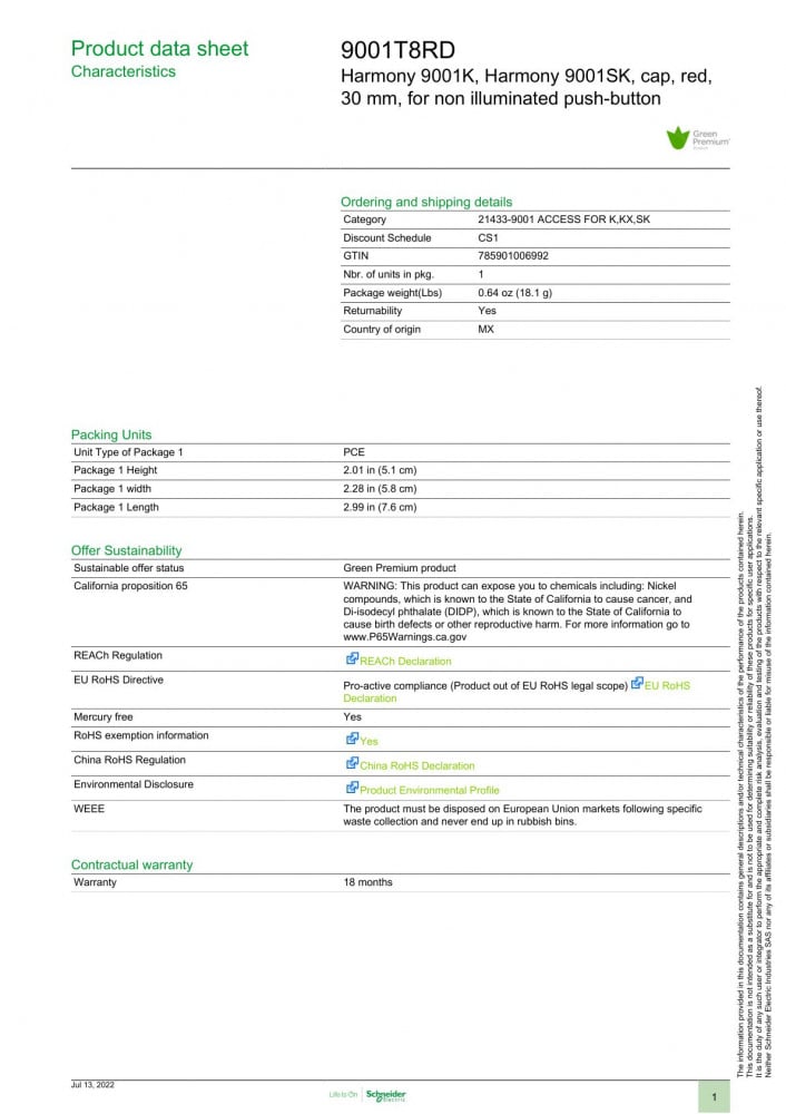 9001T8RD technical document preview
