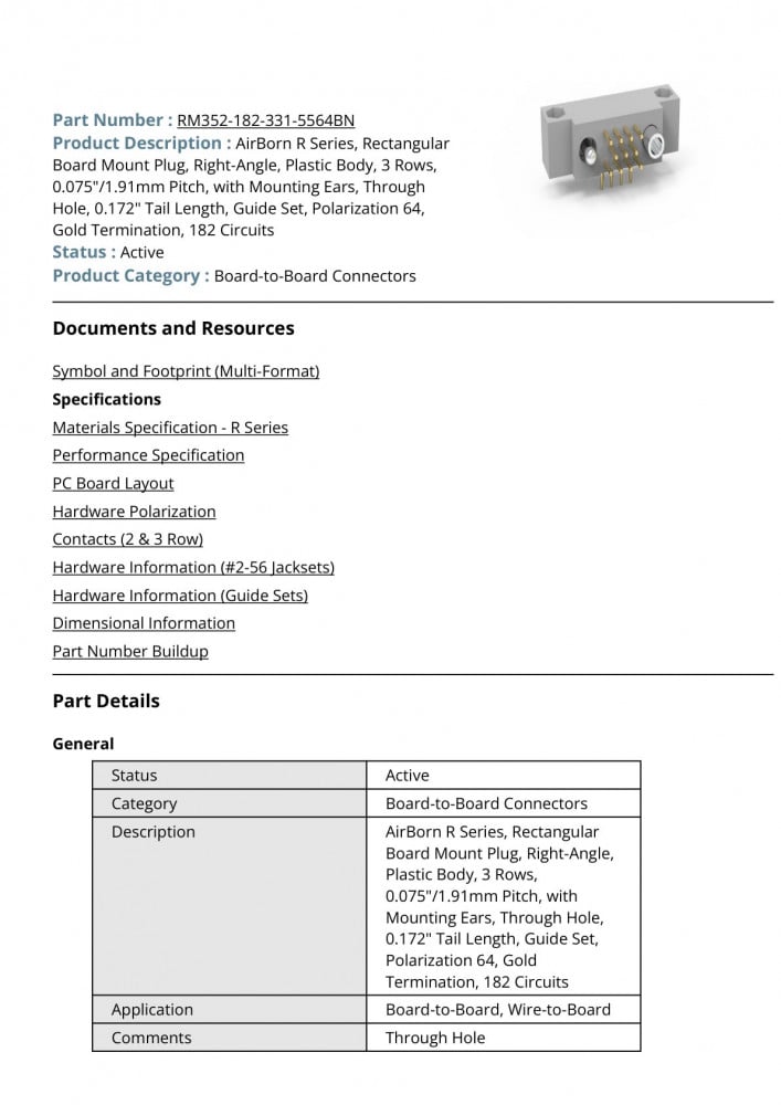 RM352-182-331-5564BN technical document preview, page 1
