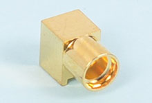 MMCX Jack, Right-Angle, PCB Receptacle, Surface Mount, Brass Body, Gold (Au) Plated, 1000 Piece Tape & Reel, 50 Ohms for sale