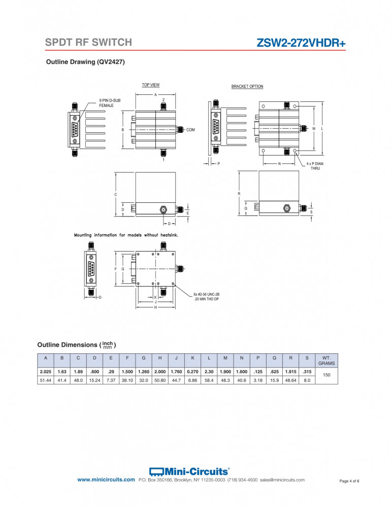 ZSW2-272VHDR+ datasheet page 4
