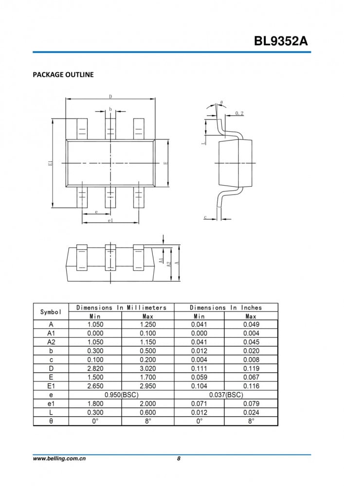 BL9352A datasheet page 8