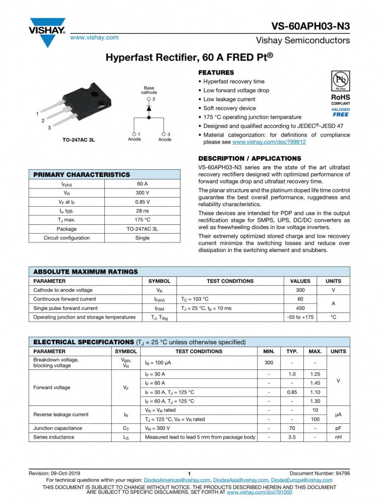 VS-60APH03-N3 datasheet page 1