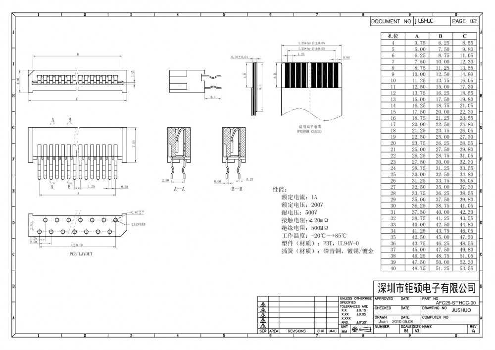 JUSHUO AFC25-S24HCC-00 technical drawing preview