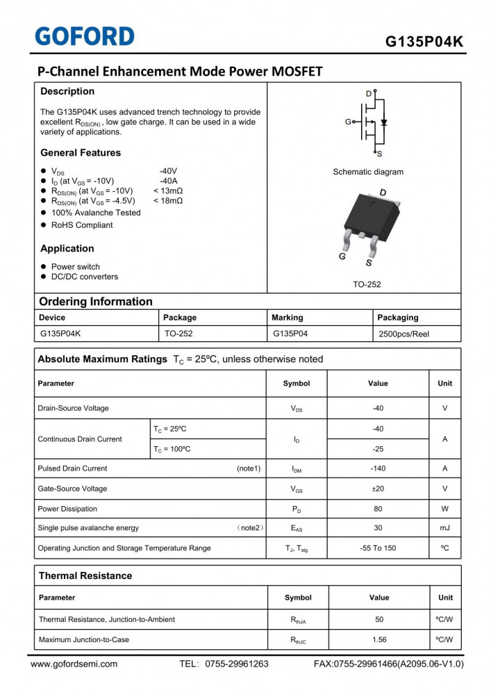G135P04K datasheet page 1