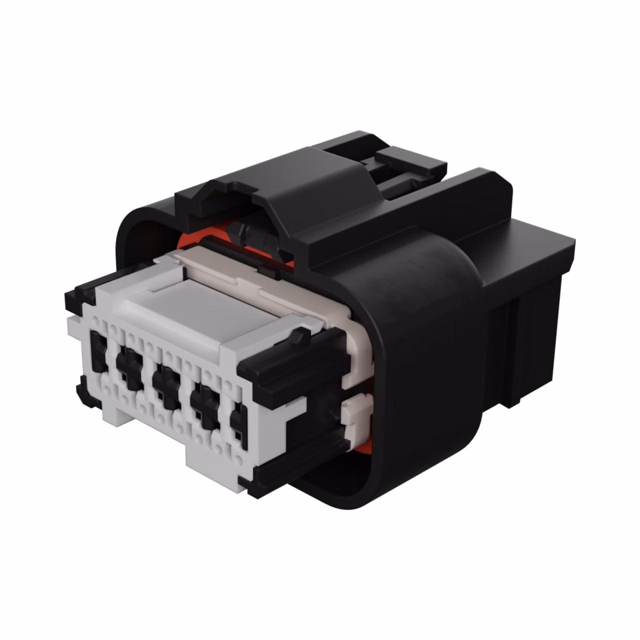 Mini50 Sealed Receptacle Housing, Dual Row, without CPA, 16 Circuits, Polarization Option D, Stone Gray for sale