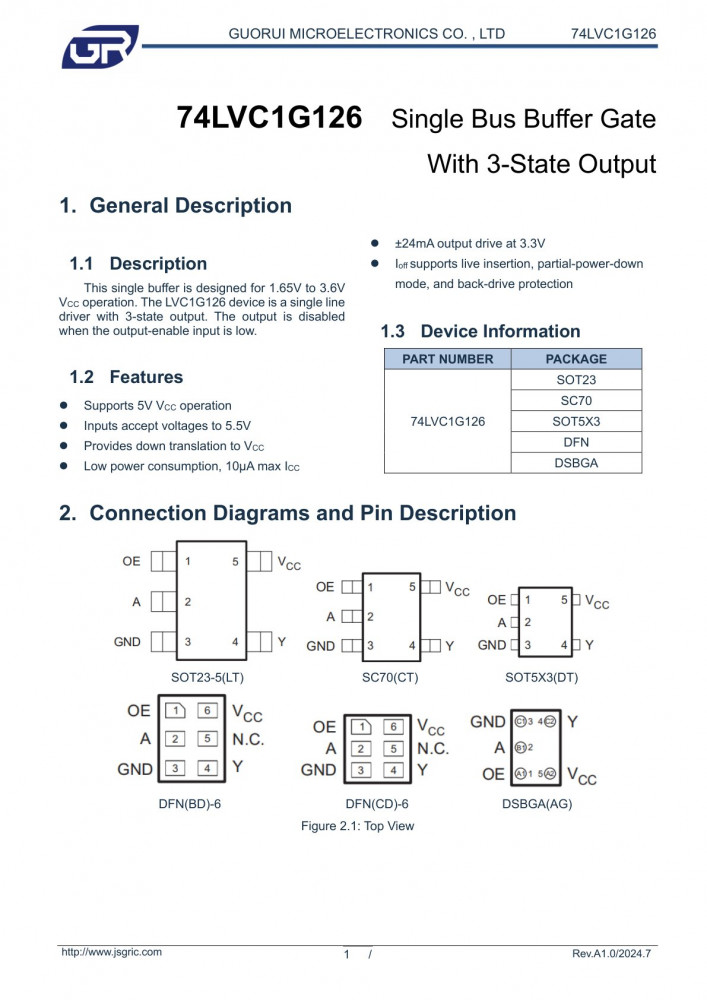 74LVC1G126 document page 1