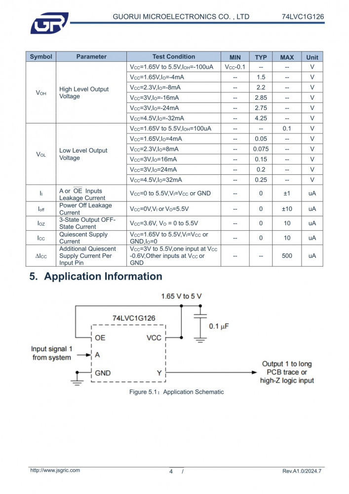 74LVC1G126 document page 4