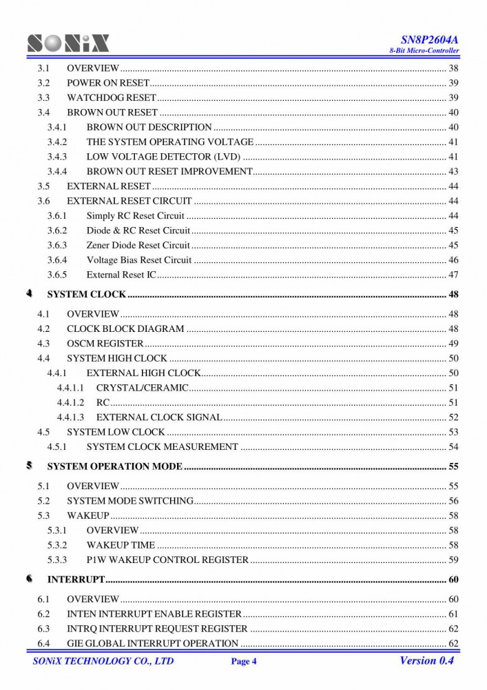 SN8P2604A manual page 4