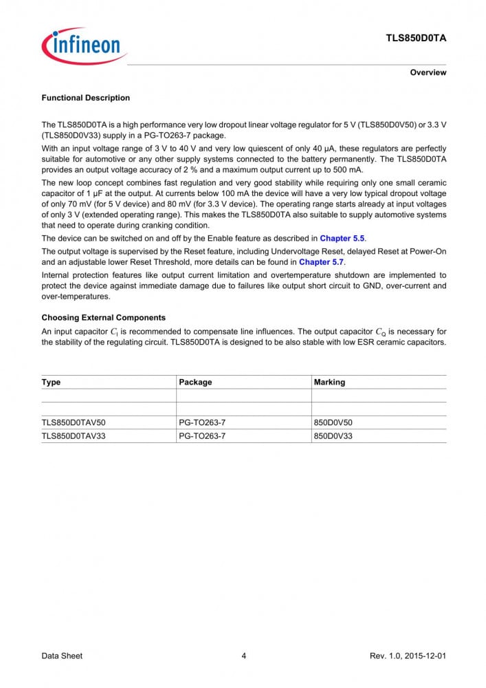 TLS850D0TA datasheet page 4