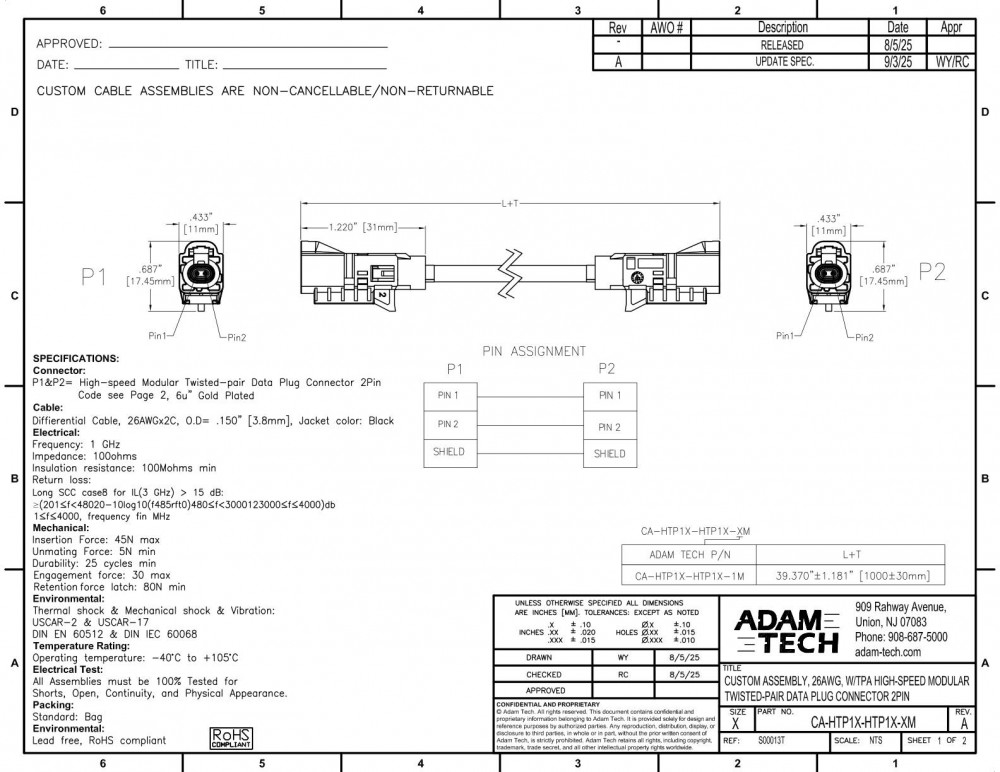 ADAM TECH CA-HTP1X-HTP1X-XM drawing, page 1