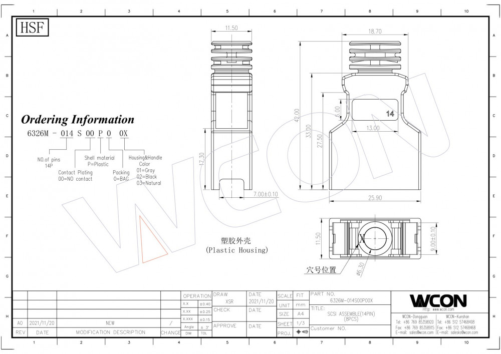 WCON 6326M-014S00P00X drawing, page 1