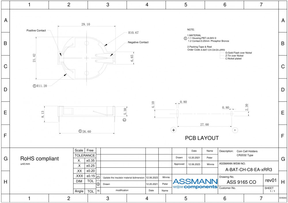 Assmann A-BAT-CH-C8-EA-CRR3 technical drawing