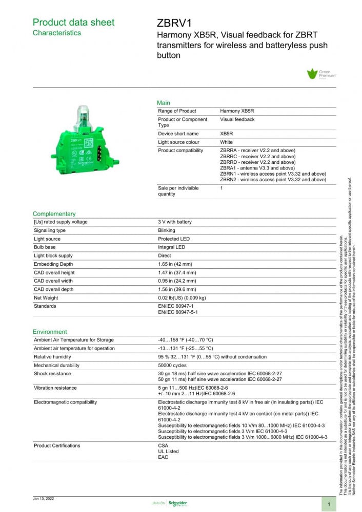 ZBRV1 technical document page 1