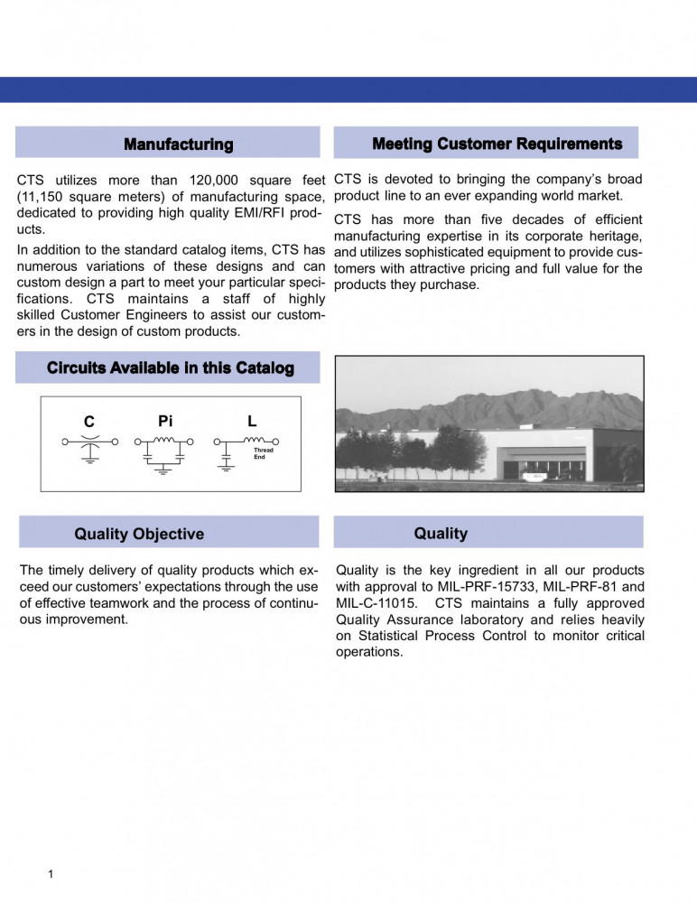 Tusonix CTS catalog page 1