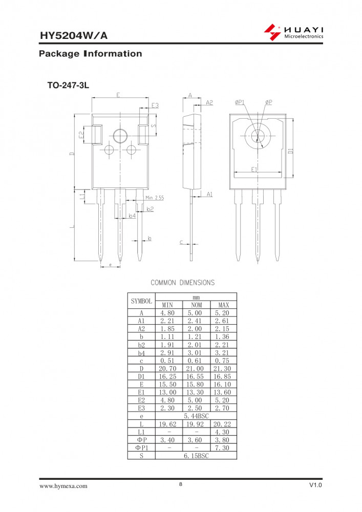 HY5204W datasheet page 8